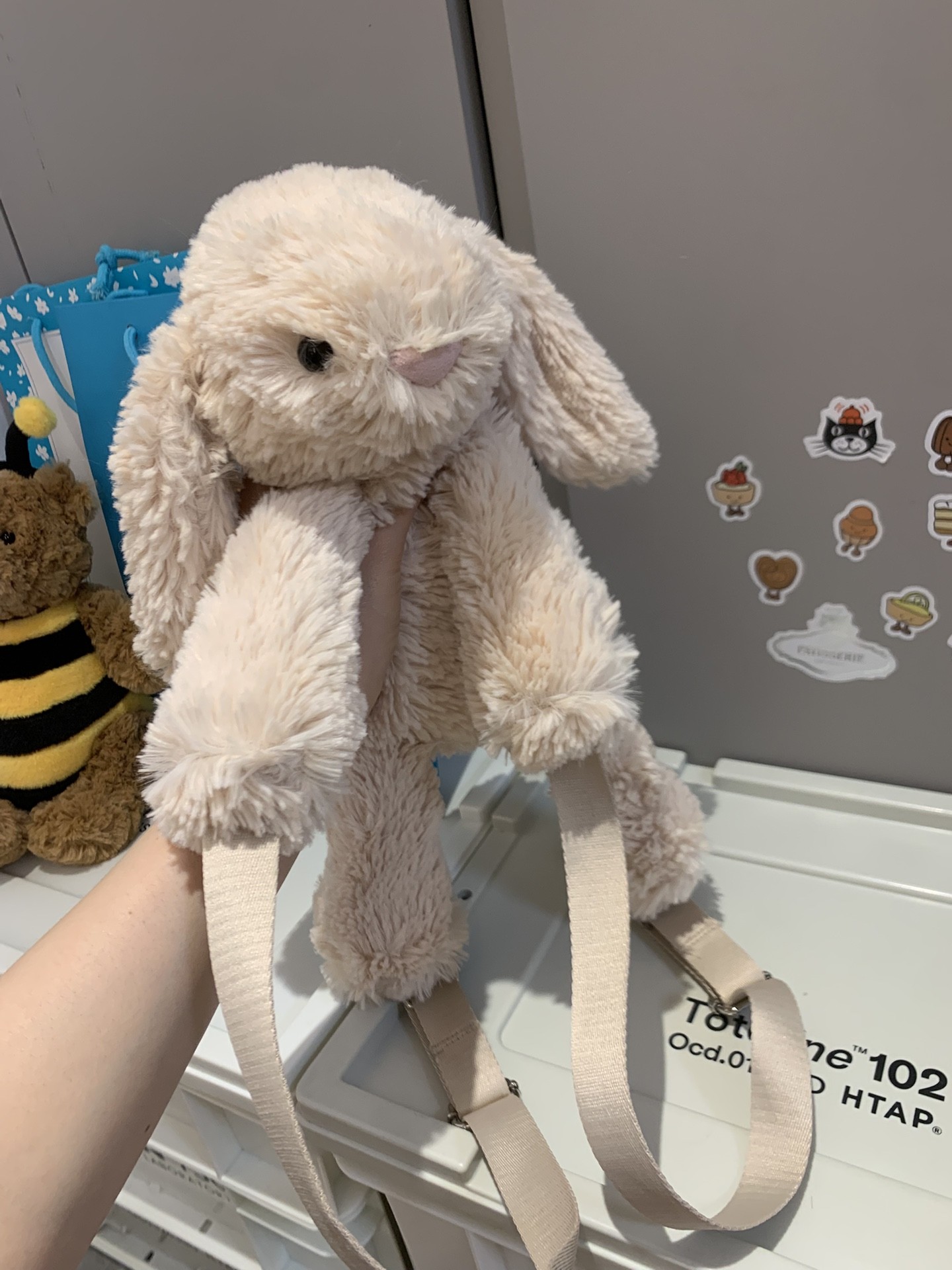 JELLYCAT Smudge Bunny Backpack, Hobbies & Toys, Toys & Games on Carousell