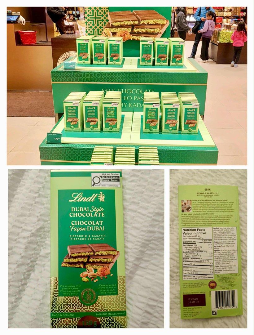 Lindt Dubai Style Chocolate Bar 145g, Food & Drinks, Other Food ...