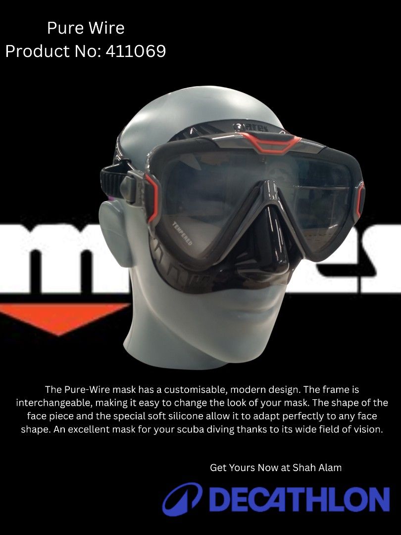 Mares Pure Wire Scuba Diving Mask, Sports Equipment, Sports & Games ...