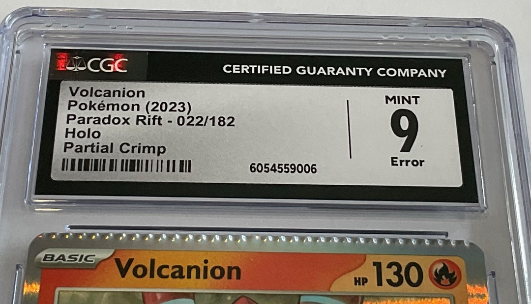 POKEMON * ERROR CARD * 2023 ENGLISH Volcanion 022/182 Partial Crimp CGC ...