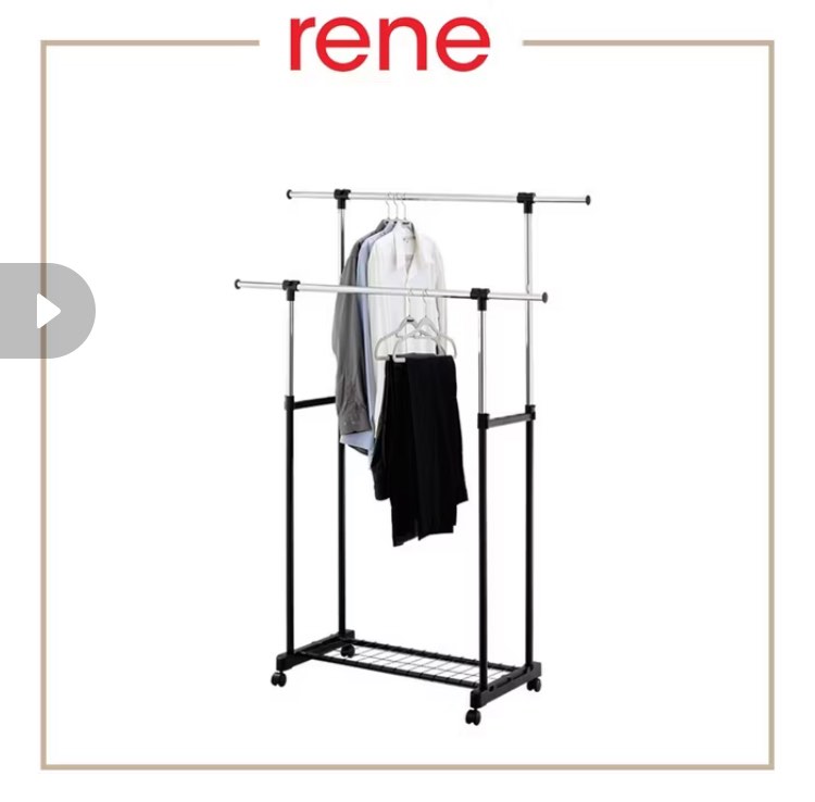 Rene Duo Double Clothes Rack, Furniture & Home Living, Home Improvement ...