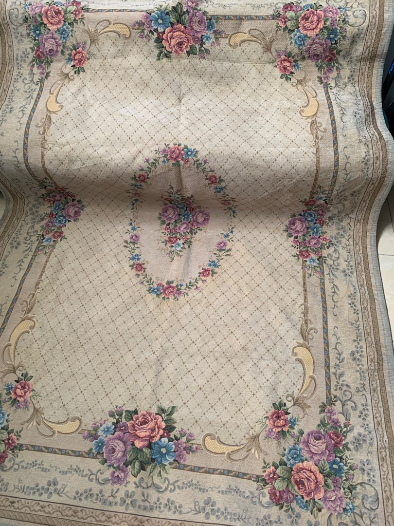 Rug/Karpet tenun samira bunga eropa antik vintage langka mewah cantik ...