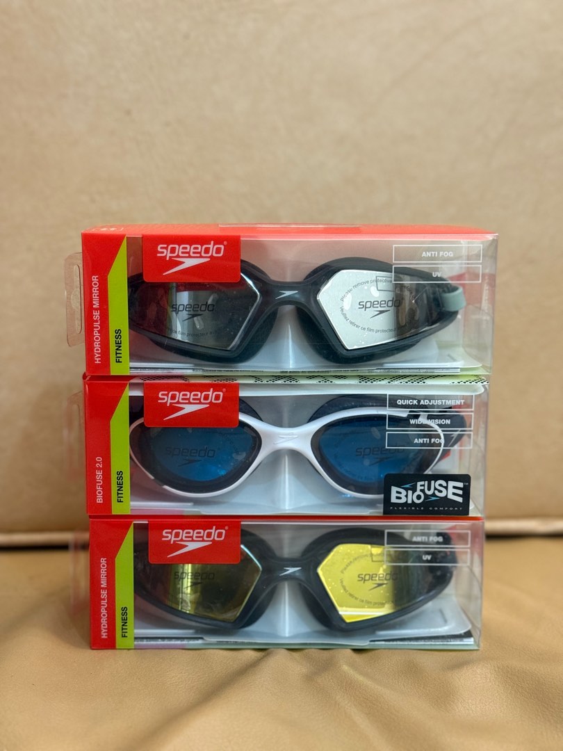 Speedo Hydropulse Mirror & Biofuse 2.0 Swimming Goggles, Sports ...