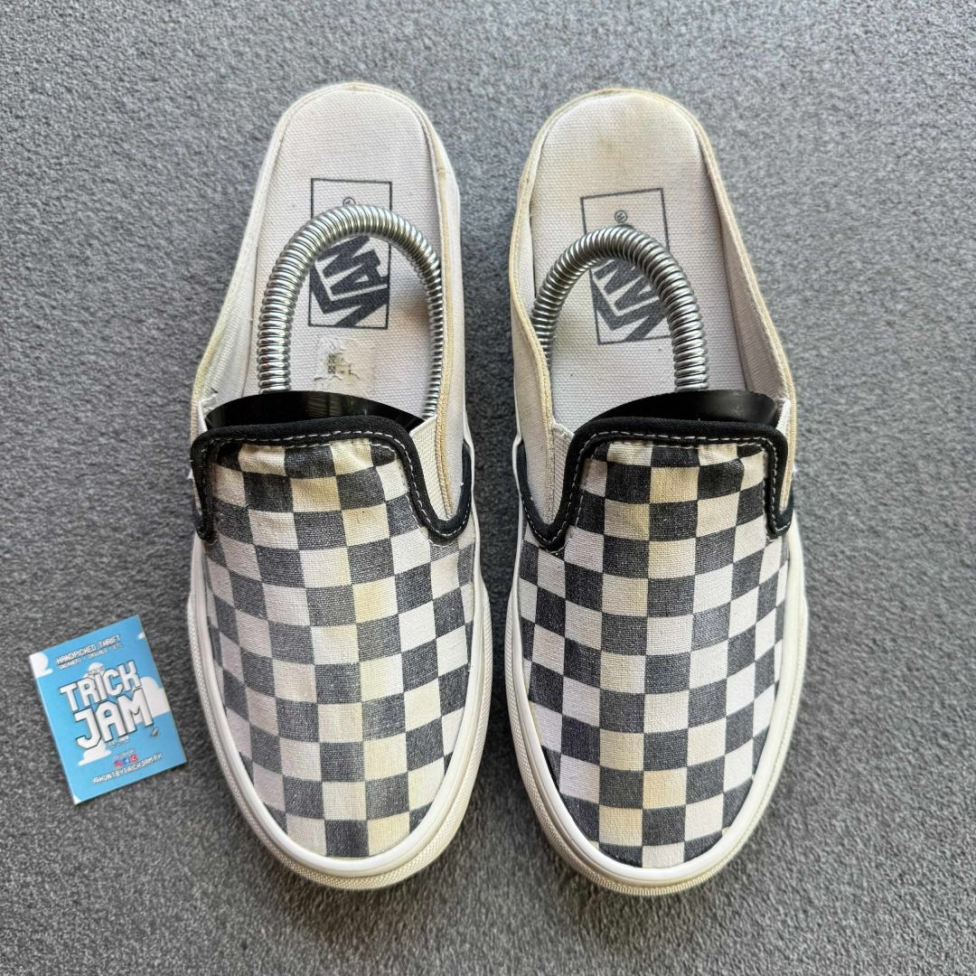 VANS CLASSIC SLIP ON MULE CHECKERBOARD, Women's Fashion, Footwear ...