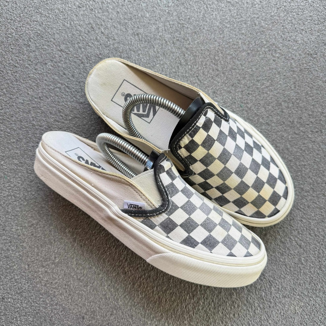 VANS CLASSIC SLIP ON MULE CHECKERBOARD, Women's Fashion, Footwear ...