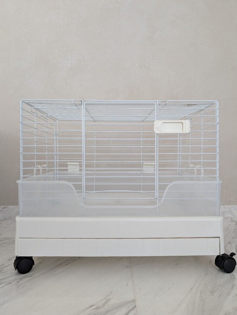 White Pet Cage with Pull-Out Tray, Pet Supplies, Homes & Other Pet ...