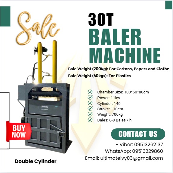 30T Double Cylinder BALER MACHINE Bale Weight (200kg): For Cartons ...