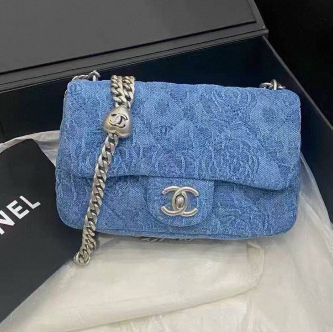 💯 Authentic Chanel Mini Rectangular in Denim. Microchip, Luxury, Bags ...
