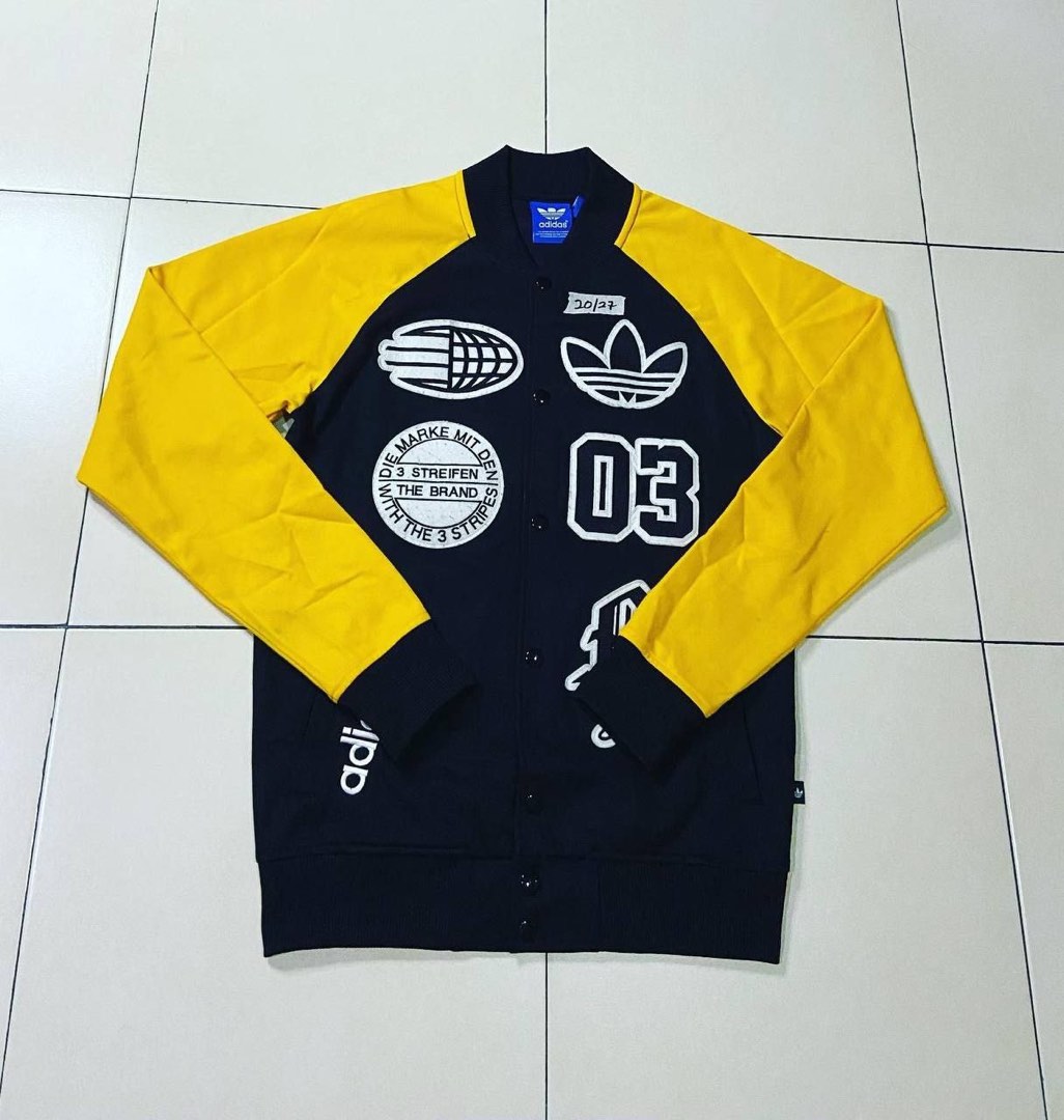 Adidas Varsity Jacket with Patches, Men's Fashion, Coats, Jackets and ...