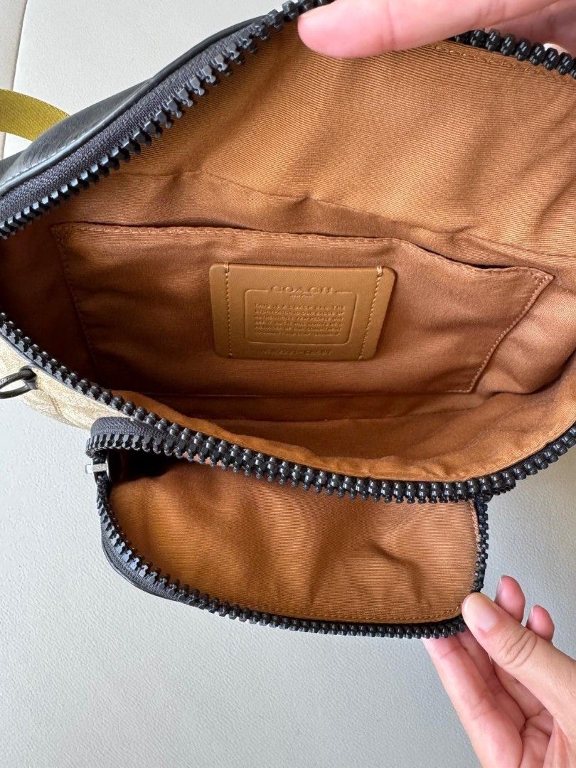Coach Signature Logo Waist Bag, Luxury, Bags & Wallets on Carousell