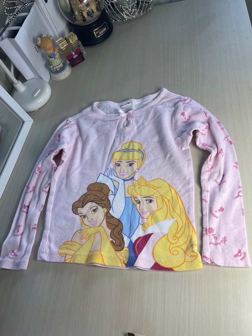 Disney Princess Long-Sleeve Pajama Top - Belle, Cinderella, & Aurora ...