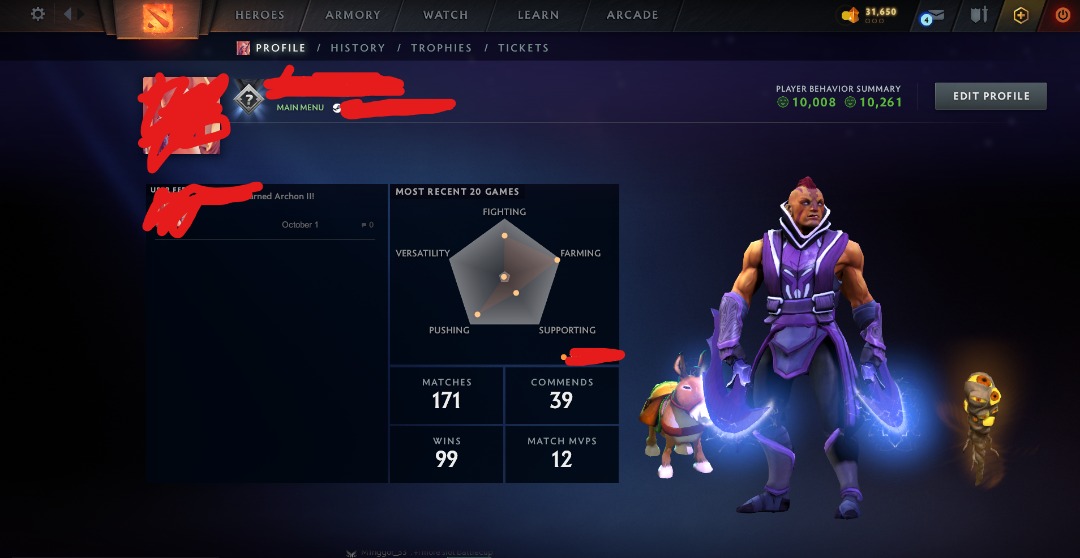 Dota 2 Account - Rank Ready, Archon, Video Gaming, Video Games, Others ...