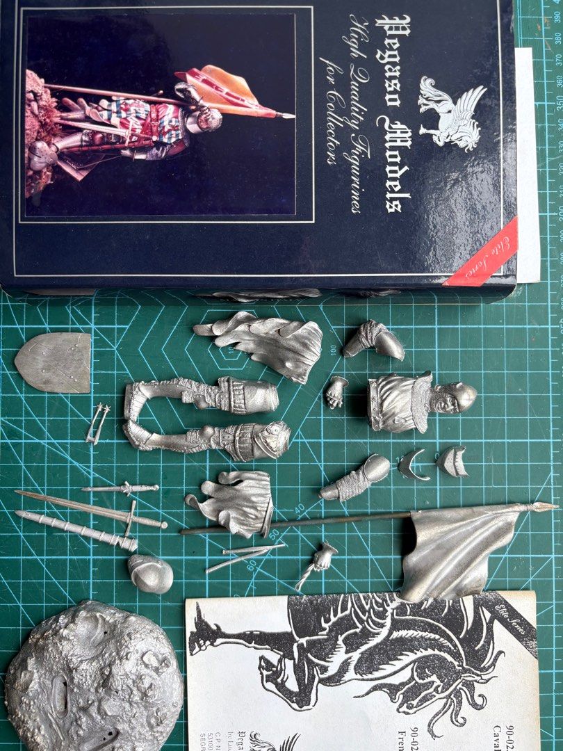 French knight 90mm pegaso models white metal figure model kit, Hobbies ...