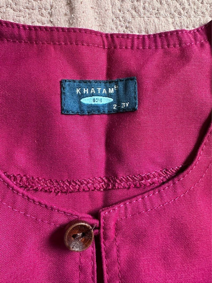 Khatam Boys Baju Melayu 2-3Y in Magenta, Babies & Kids, Babies & Kids ...