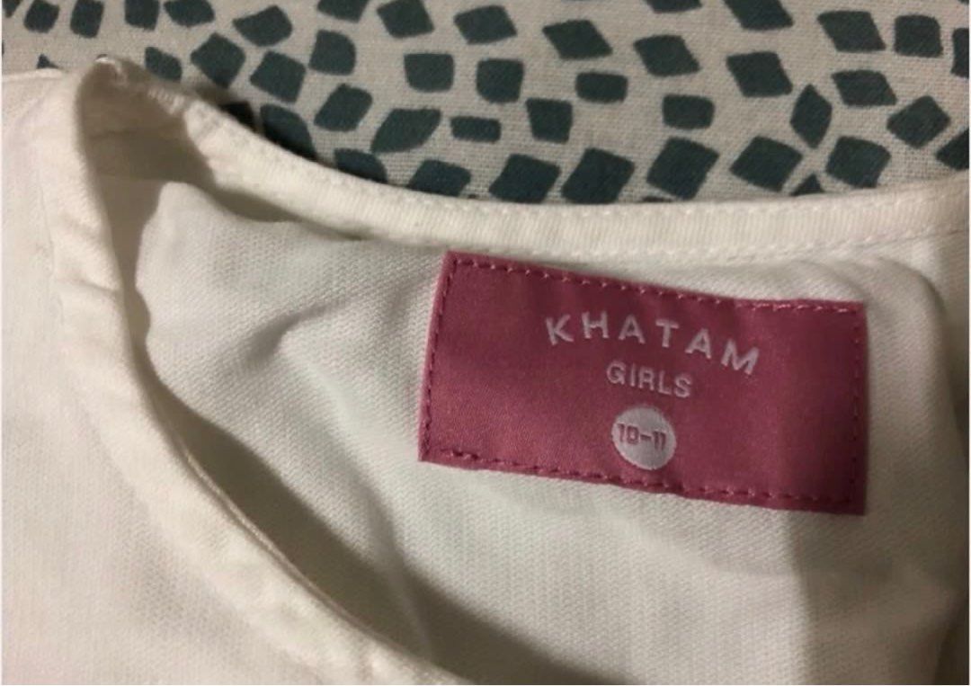 Khatam Girls White Baju Kurung Set, Babies & Kids, Babies & Kids ...