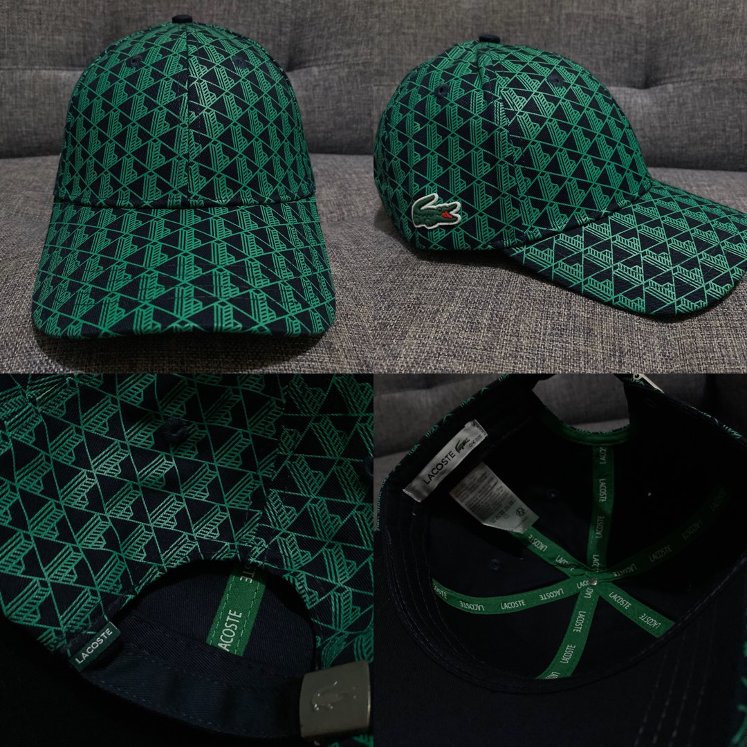 LACOSTE PRINT TWILL JOCKEY CAP (Green), Men's Fashion, Watches ...