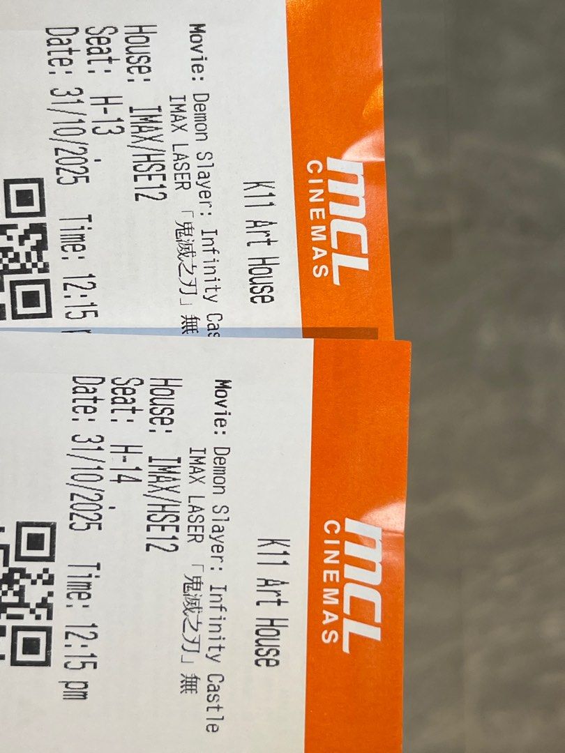 MCL K11 Art House Demon Slayer Movie Tickets, 門票＆禮券, 活動門票 - Carousell