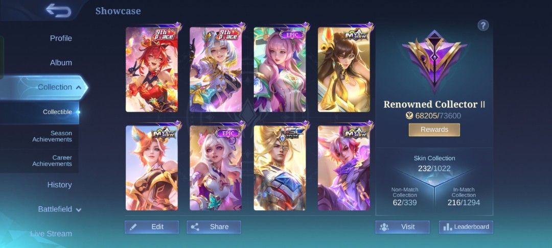 Mlbb account | renowned collector II, Video Gaming, Video Games, Others ...