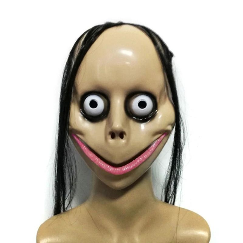 New Halloween Horror With Long Hair Mask Funny Mask V-shaped Mouth Mask ...