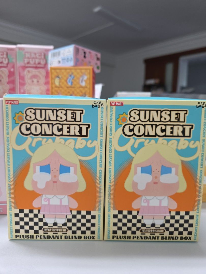 😁POPMART - CRYBABY 🌻🌼🌞 SUNSET CONCERT 🌞🌼🌻 Plush Pendant Blind Box ...