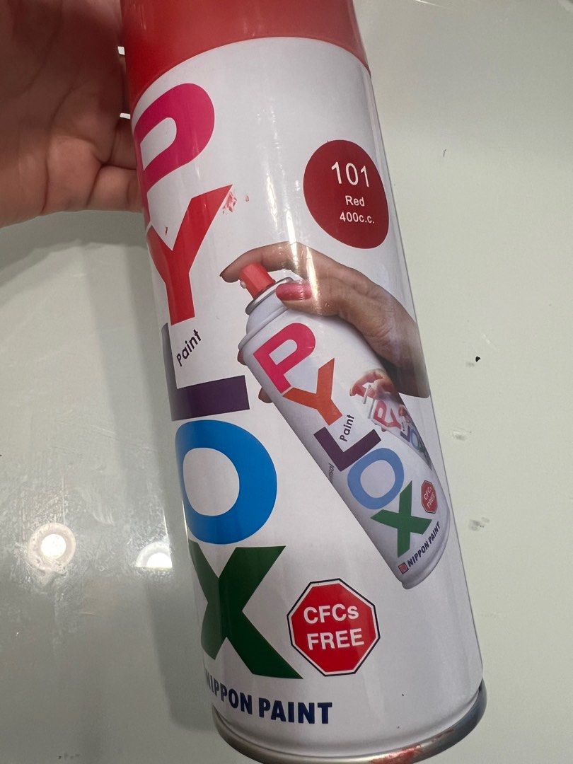 PYLOX Nippon Paint Red Spray Paint, 興趣及遊戲, 手作＆自家設計, 工藝用品及工具 - Carousell