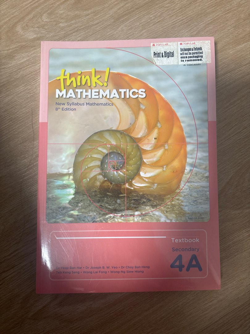 Think! Mathematics Textbook Secondary 4A/4B, Hobbies & Toys, Books ...