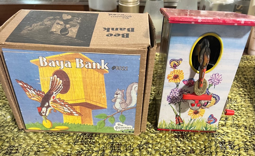 Tin Treasures Baya Bank Mechanical Coin Bank, Hobbies & Toys, Toys ...