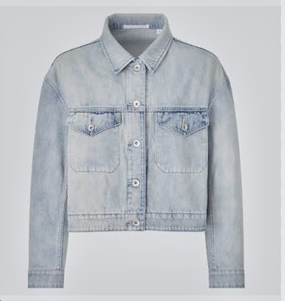 UNIQLO CROPPED DENIM JACKET Size: SMALL with Freebies , Women's Fashion ...