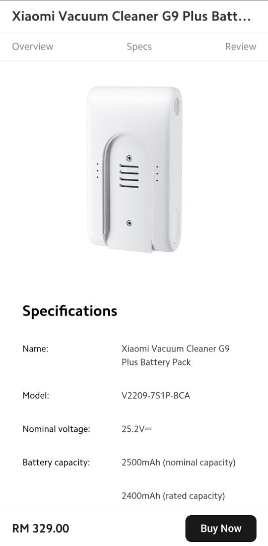 Xiaomi Vacuum Cleaner G9 Plus Battery Pack, TV & Home Appliances ...