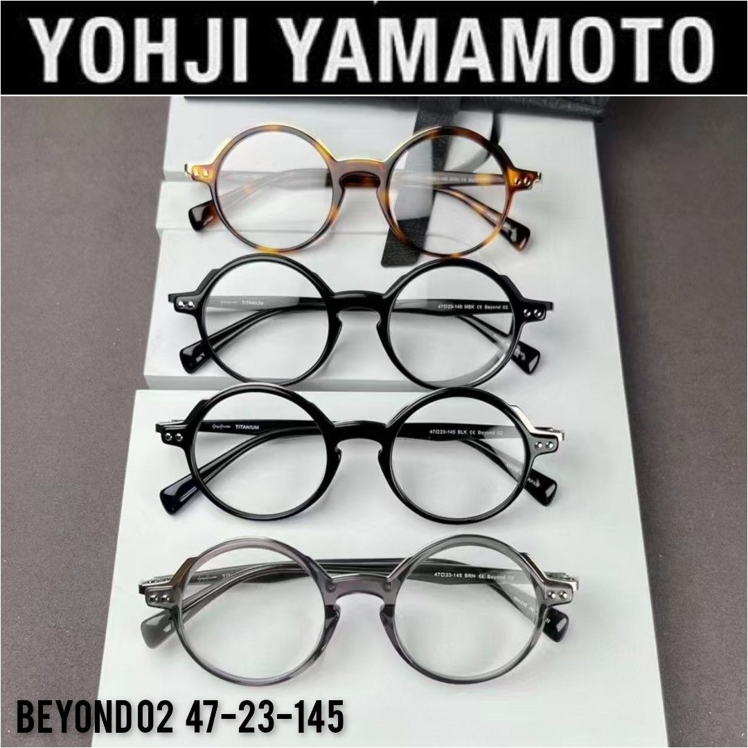 Yohji yamamto山本耀司 beyond 02 glasses roind frame眼鏡, 男裝, 手錶及配件, 眼鏡 ...