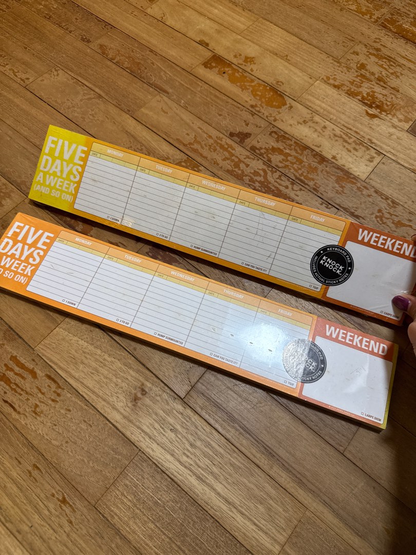 1x Knock Knock Five Days a Week Planner, Hobbies & Toys, Stationery ...