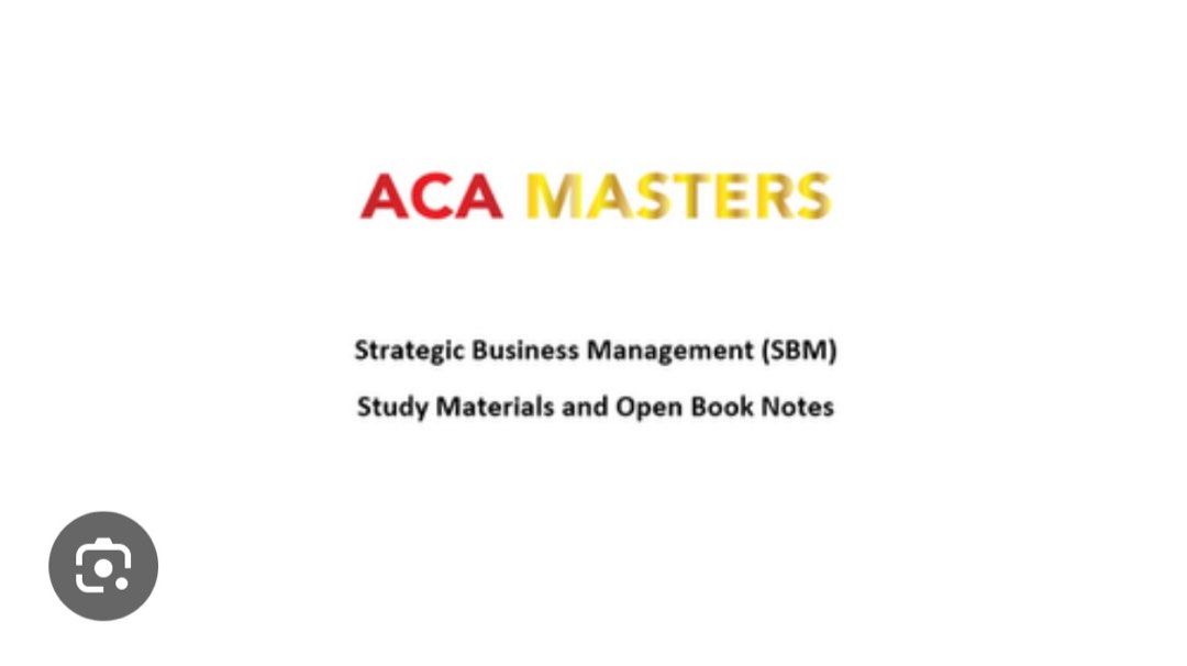 ACA Masters ICAEW Strategic Business Management (SBM) Study materials ...