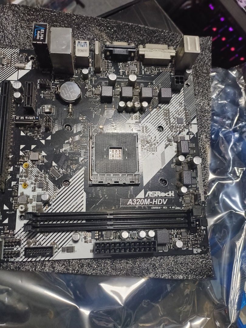 AMD Ryzen 5 5600 CPU, ASRock A320M-HDV Motherboard, Cooler, WiFi Card ...