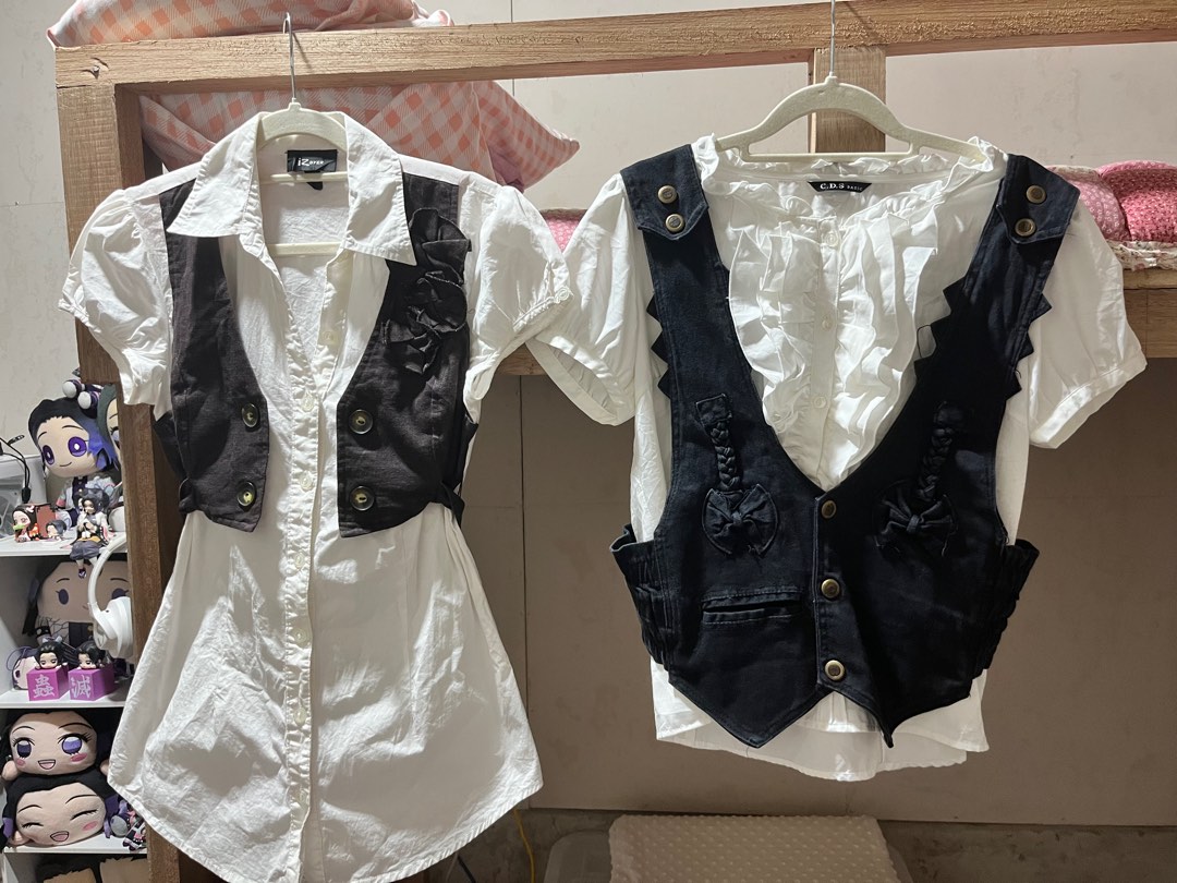 black vest fatal frame outfit inspired tops, Women's Fashion, Tops ...