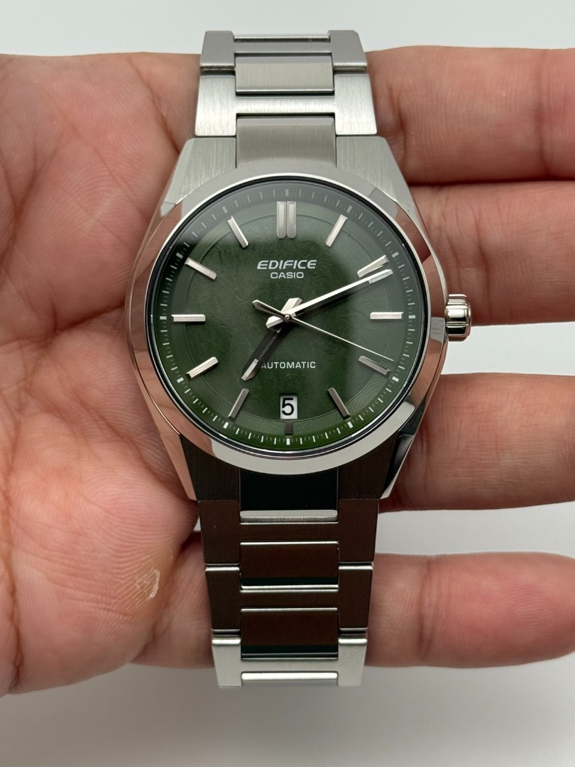 CASIO EDIFICE Analog Green Dial Automatic Stainless-Steel Men's Watch ...