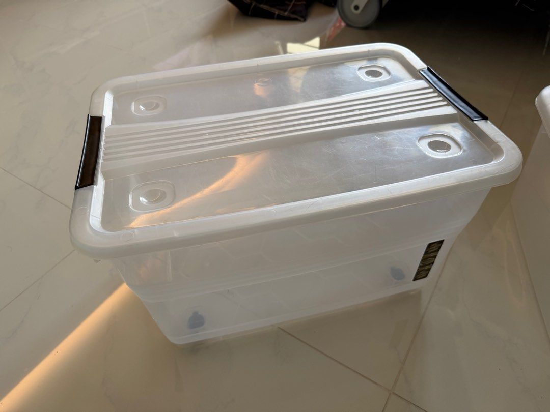 Clear Plastic Storage Box with Lid, Furniture & Home Living, Home ...