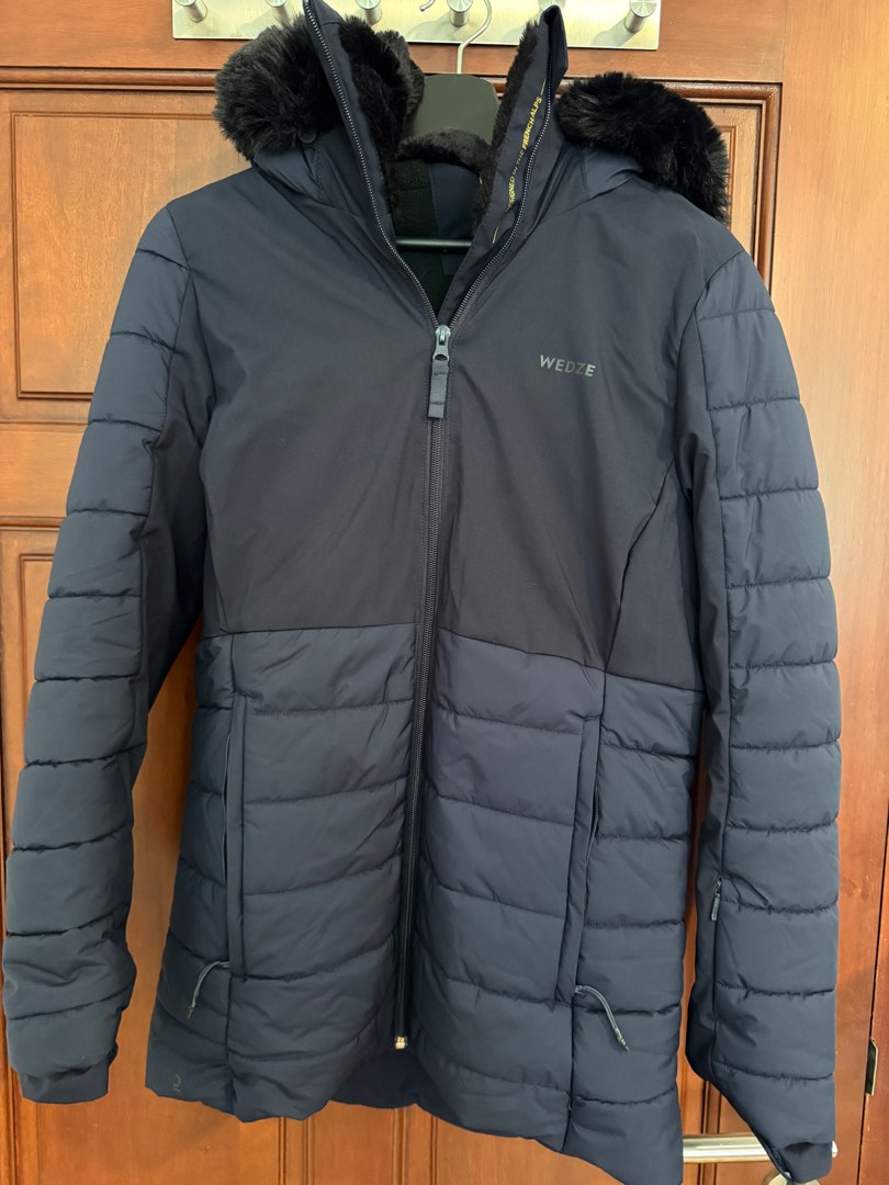 Decathlon Wedze Waterproof Winter Ski Jacket with Fur Hood, Women's ...