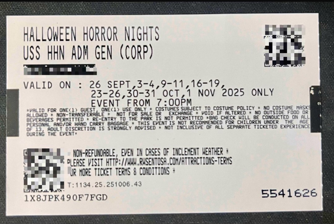 Halloween Horror Nights Ticket 2025, Tickets & Vouchers, Event Tickets ...