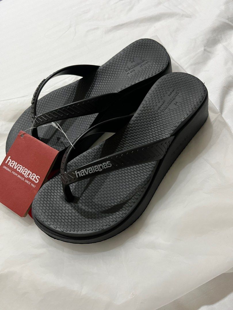 Havaianas High Platform Black, Women's Fashion, Footwear, Slippers and ...