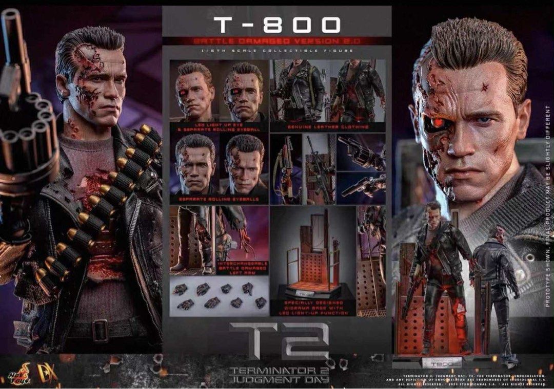 Hottoys DX46 Terminator T800 Battle Damage 1/6 Scale Action Figure ...