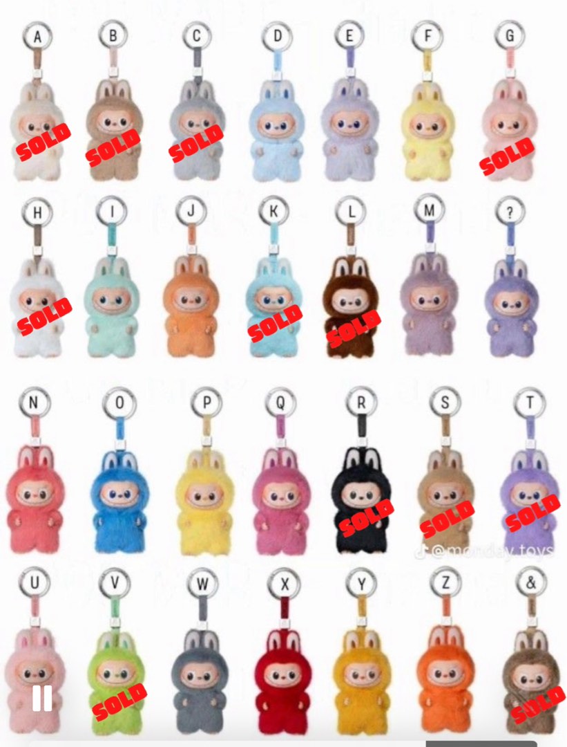 Mini Labubu Pin for Love Sealed Letter D E F I J M ? N O P Q U W X Y Z ...