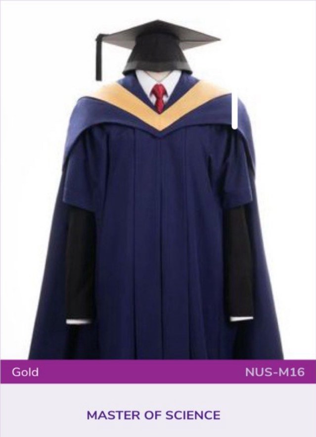 NUS Master of Science Graduation Gown Set, Women's Fashion, Coats ...