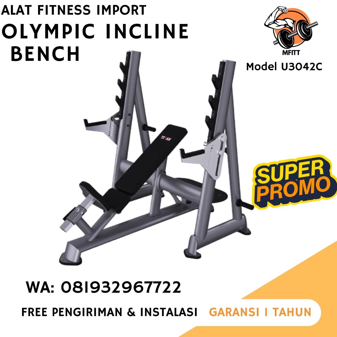 OLYMPIC INCLINE BENCH ALAT FITNESS ORIGINAL DAN PREMIUM-ALAT GYM ...