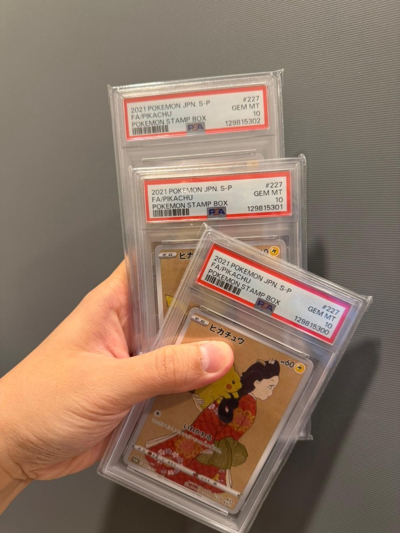 stamp box pikachu psa 10 sequential set of 2 , stamp box , stampbox ...