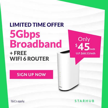 Starhub 5Gbps Broadband + Free WiFi 6 Router, Computers & Tech, Parts ...