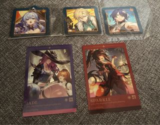 WTT sushiro collab hsr aventurine card + character sq card rappa ...