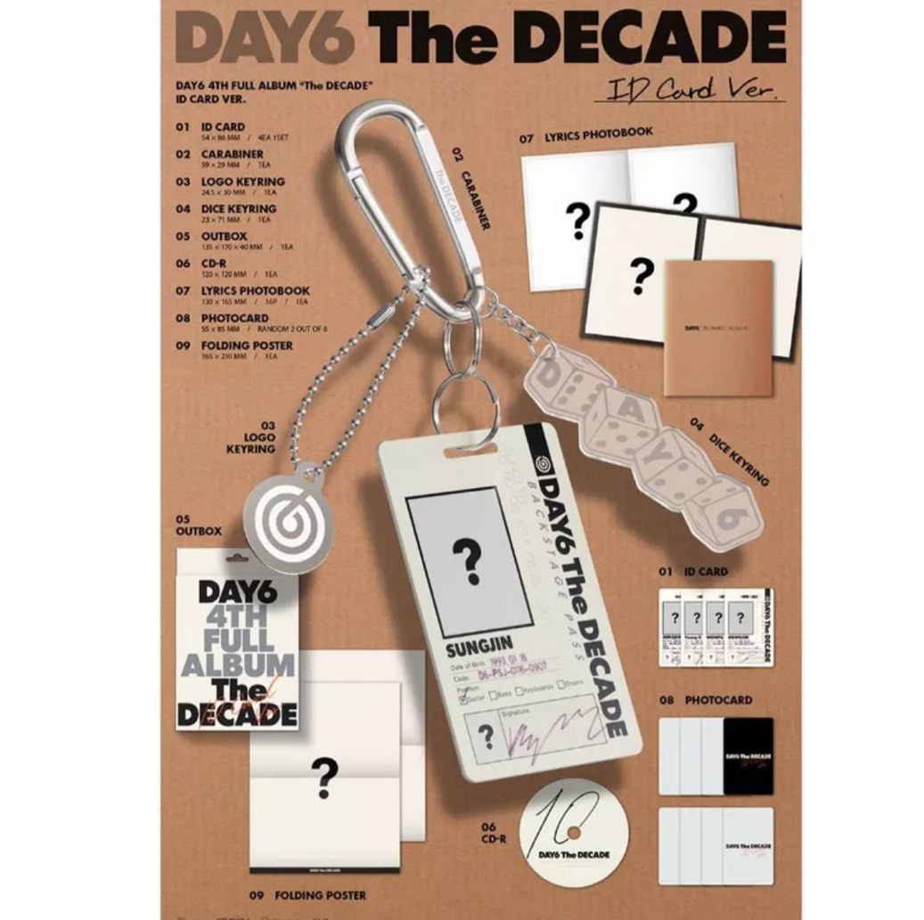 (wts) day6 the decade id card ver, Hobbies & Toys, Memorabilia ...