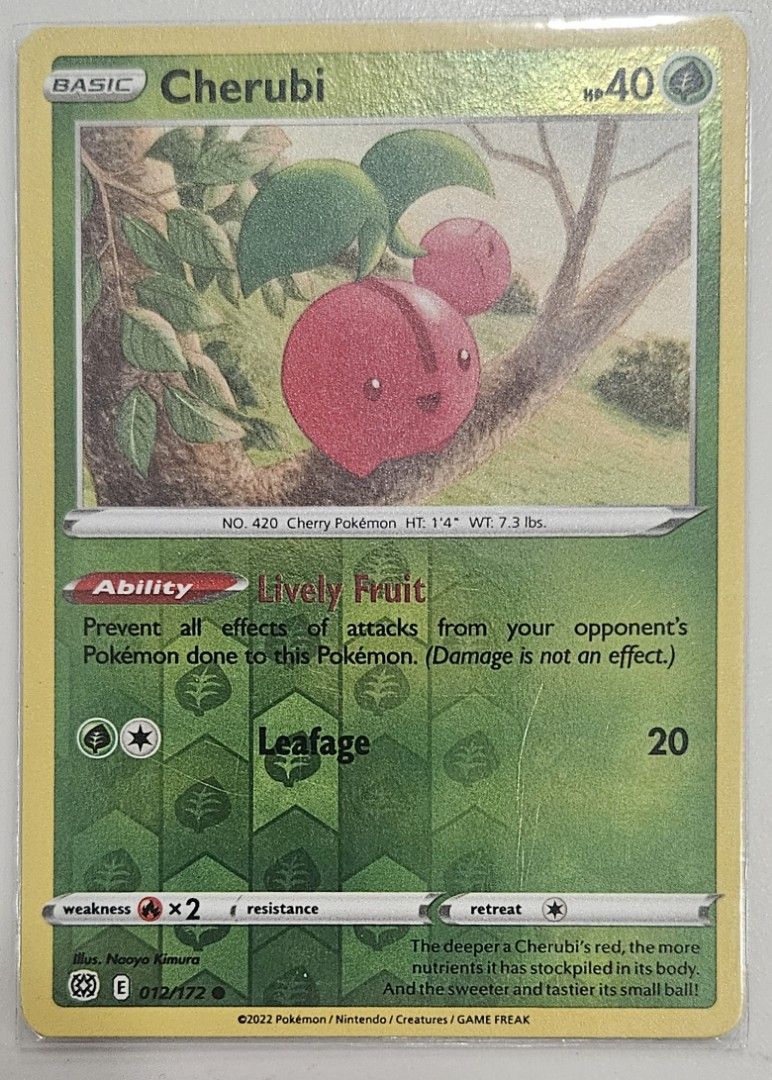 2022 Pokemon Brilliant Stars 012 Cherubi Reverse Holo, Hobbies & Toys ...