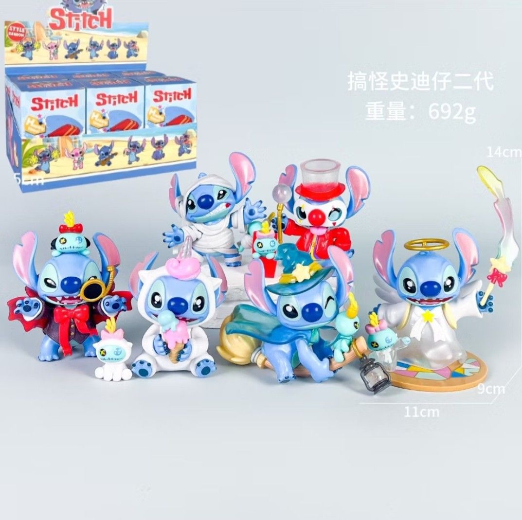 6PCS/Set Stitch Full Series toys blind box figure furniture decoration ...