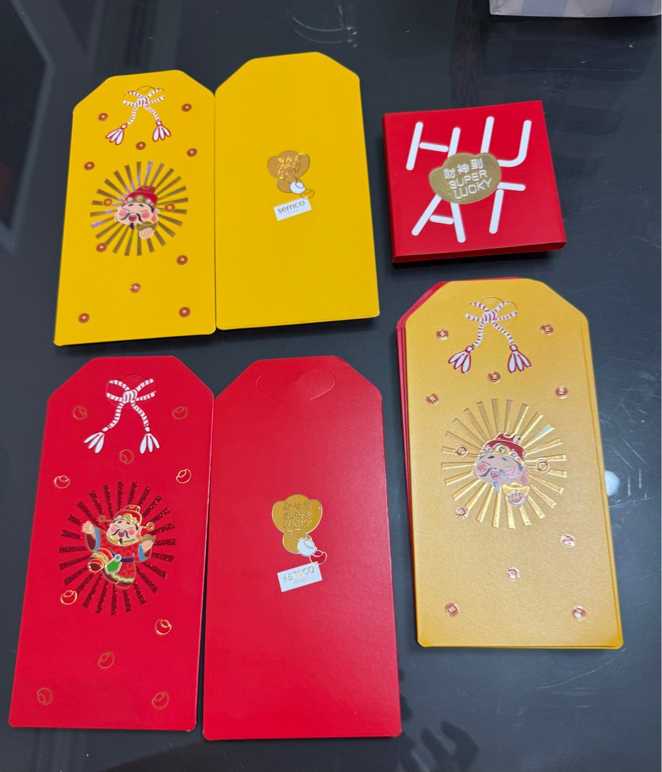 8 pieces Semco Super Lucky red packet, Hobbies & Toys, Stationery ...
